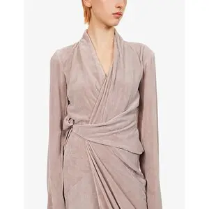 Rick Owens Wrap-over Draped Velvet Gown