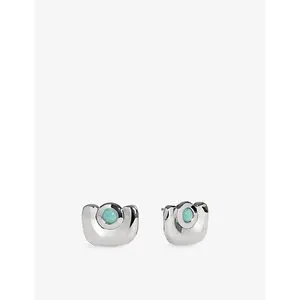 Monica Vinader Amaia Sterling And Amazonite Stud Earrings - Silver