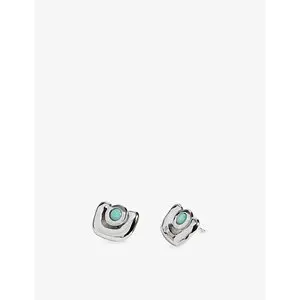 Monica Vinader Amaia Sterling And Amazonite Stud Earrings - Silver