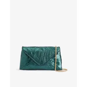 Dries Van Noten Envelope Small Leather Pouch - Forest