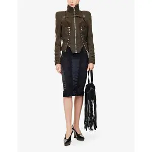 DILARA FINDIKOGLU Behind The Window" Stretch-satin And Mesh Knee-length Skirt