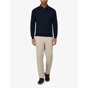 Boggi Milano Long-sleeved Knitted Wool Polo Jumper