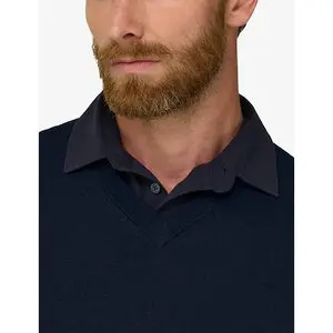 Boggi Milano Long-sleeved Knitted Wool Polo Jumper
