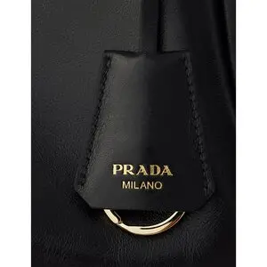 Prada Aimée Medium Leather Shoulder Bag - Black