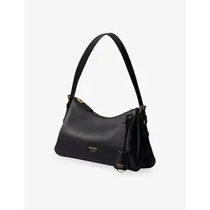 Prada Aimée Medium Leather Shoulder Bag - Black