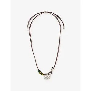 TWOJEYS Knotted Peace Out Sterling Silver-plated Brass Necklace - Multi