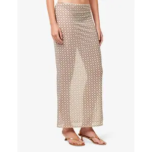 Monday Swimwear Fontelina Patterned Stretch-woven Maxi Skirt