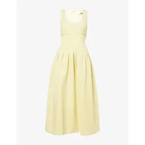 Oddmuse Cinched Cotton-blend Midi Dress