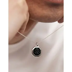 Monica Vinader Sterling Black Onyx St Christopher Pendant