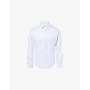 Dunhill Striped Pointed-collar Textured-cotton Shirt