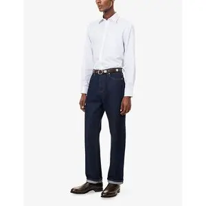 Dunhill Striped Pointed-collar Textured-cotton Shirt