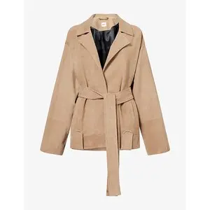 Khaite Alder Belted Suede Jacket - Khaki
