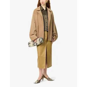Khaite Alder Belted Suede Jacket - Khaki