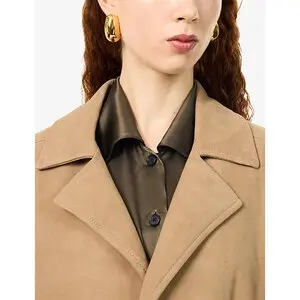 Khaite Alder Belted Suede Jacket - Khaki