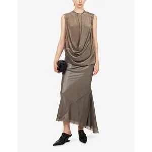 Rick Owens Sleeveless Draped Velvet Top