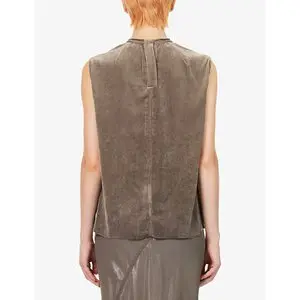 Rick Owens Sleeveless Draped Velvet Top