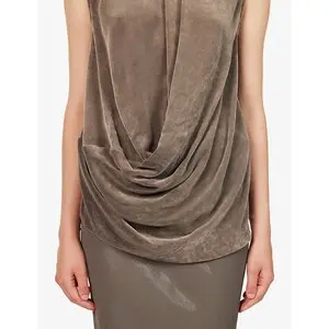 Rick Owens Sleeveless Draped Velvet Top