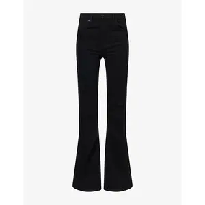 FRAME The Flare High-rise Stretch-denim Jeans - Black