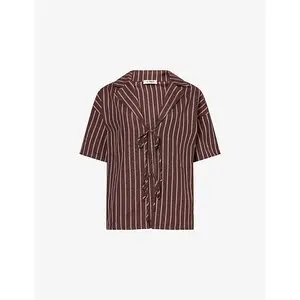 4TH & RECKLESS Lara Striped Cotton-blend Shirt