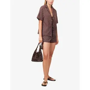 4TH & RECKLESS Lara Striped Cotton-blend Shirt