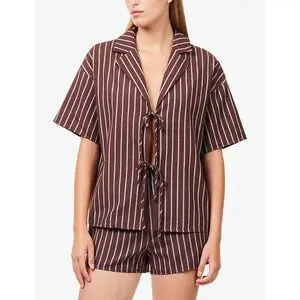 4TH & RECKLESS Lara Striped Cotton-blend Shirt