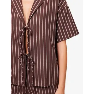 4TH & RECKLESS Lara Striped Cotton-blend Shirt