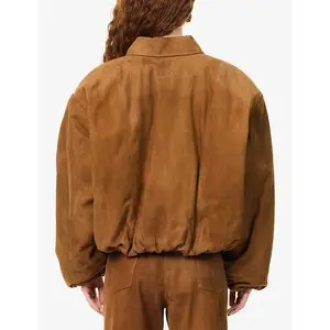 Magda Butrym Cropped Suede Jacket With Elasticated Hem