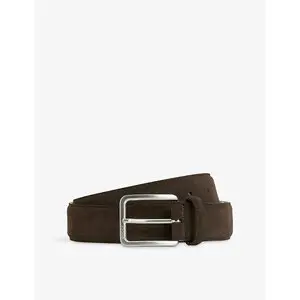Boggi Milano Suede Buckle Belt - Dark Brown