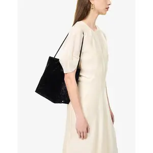 VALESQUE Small Crushed Velvet Bucket Bag