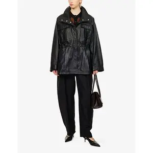 ROHE FRAMES Funnel-neck Sculptural Leather Jacket