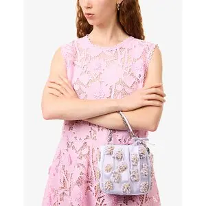 SELF-PORTRAIT Floral Embellished Satin Handbag