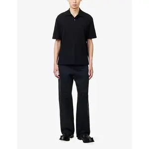 Loewe Anagram-embroidered Cotton Polo Shirt - Black