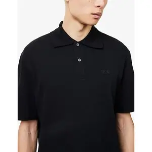 Loewe Anagram-embroidered Cotton Polo Shirt - Black