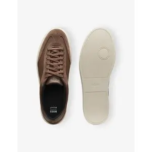 BOSS Branded Suede And Leather Lace-up Trainers