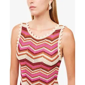 Devon Windsor Alba Zigzag-pattern Knitted Mini Dress