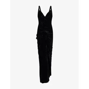 Rick Owens Strutter Cowl Neck Velvet Maxi Dress