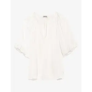 Zadig&Voltaire Teko Round-neck Puff-sleeve Satin Blouse - Judo