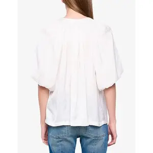 Zadig&Voltaire Teko Round-neck Puff-sleeve Satin Blouse - Judo
