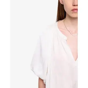 Zadig&Voltaire Teko Round-neck Puff-sleeve Satin Blouse - Judo