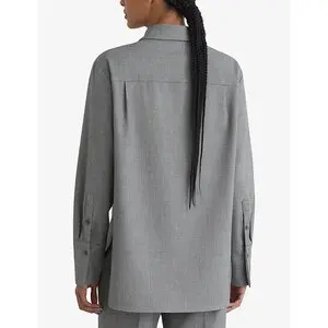 REISS Rosaria Neck-tie Stretch-woven Shirt