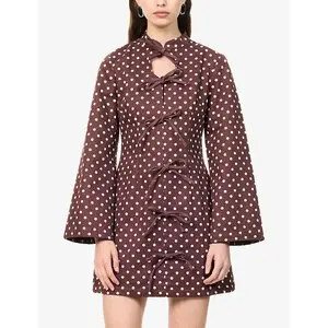 SISTER JANE Arles Dot-print Cotton Mini Dress