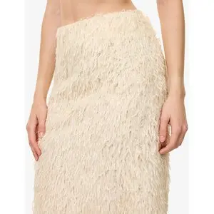 TOTEME Feathered Jersey Midi Skirt - Eggshell