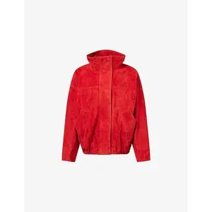 ROHE FRAMES Stand-collar Suede Jacket - Red