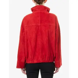 ROHE FRAMES Stand-collar Drawstring-waist Suede Jacket