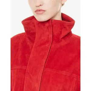 ROHE FRAMES Stand-collar Drawstring-waist Suede Jacket