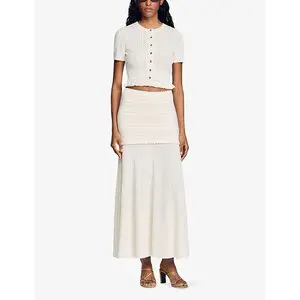 Sandro Pointelle Knit Maxi Skirt