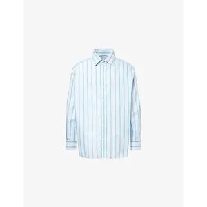 JW Anderson Stripe-print Pointed-collar Cotton Shirt
