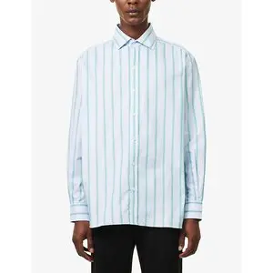 JW Anderson Stripe-print Pointed-collar Cotton Shirt