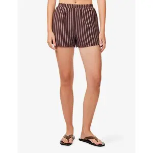 4TH & RECKLESS Lara Striped Cotton-blend Shorts