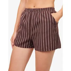 4TH & RECKLESS Lara Striped Cotton-blend Shorts